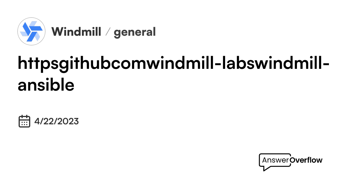 https://github.com/windmill-labs/windmill-ansible - Windmill