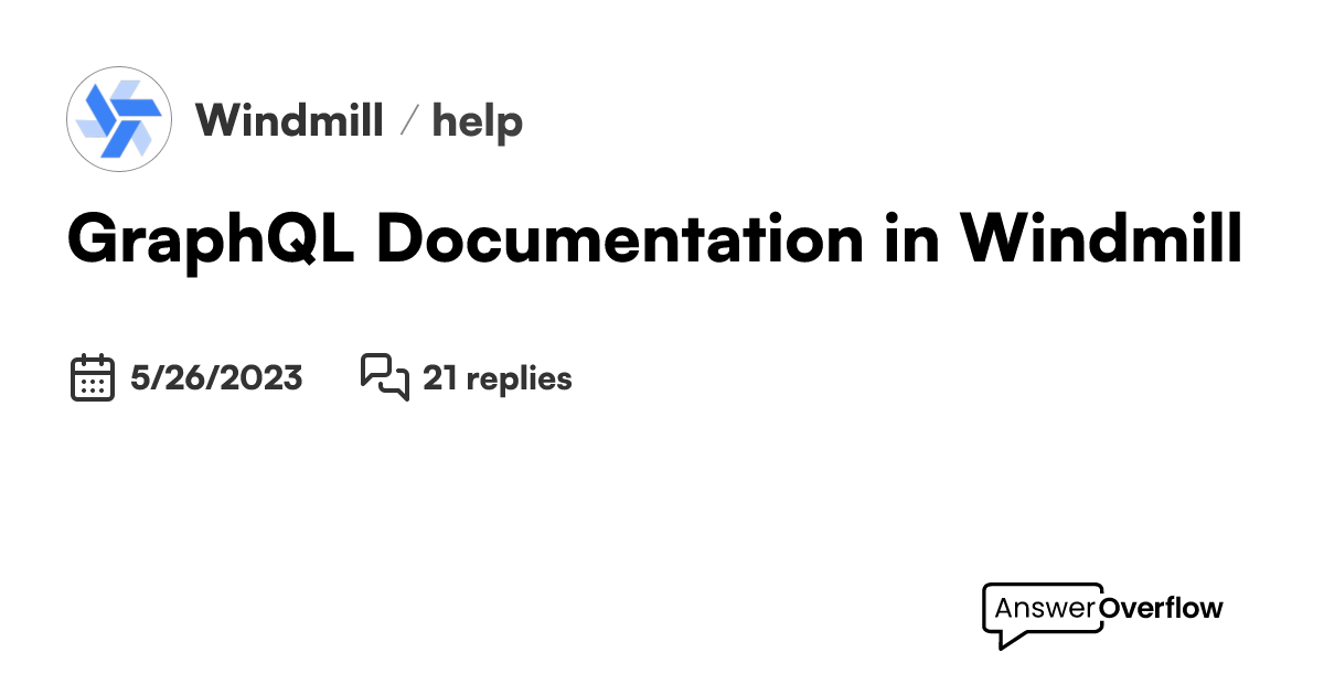 GraphQL Documentation in Windmill - Windmill