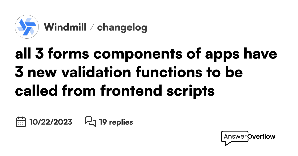 all 3 forms components of apps have 3 new validation functions to be called from frontend ...