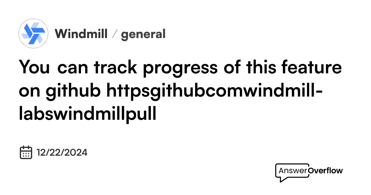 You can track progress of this feature on github 😁 - Windmill
